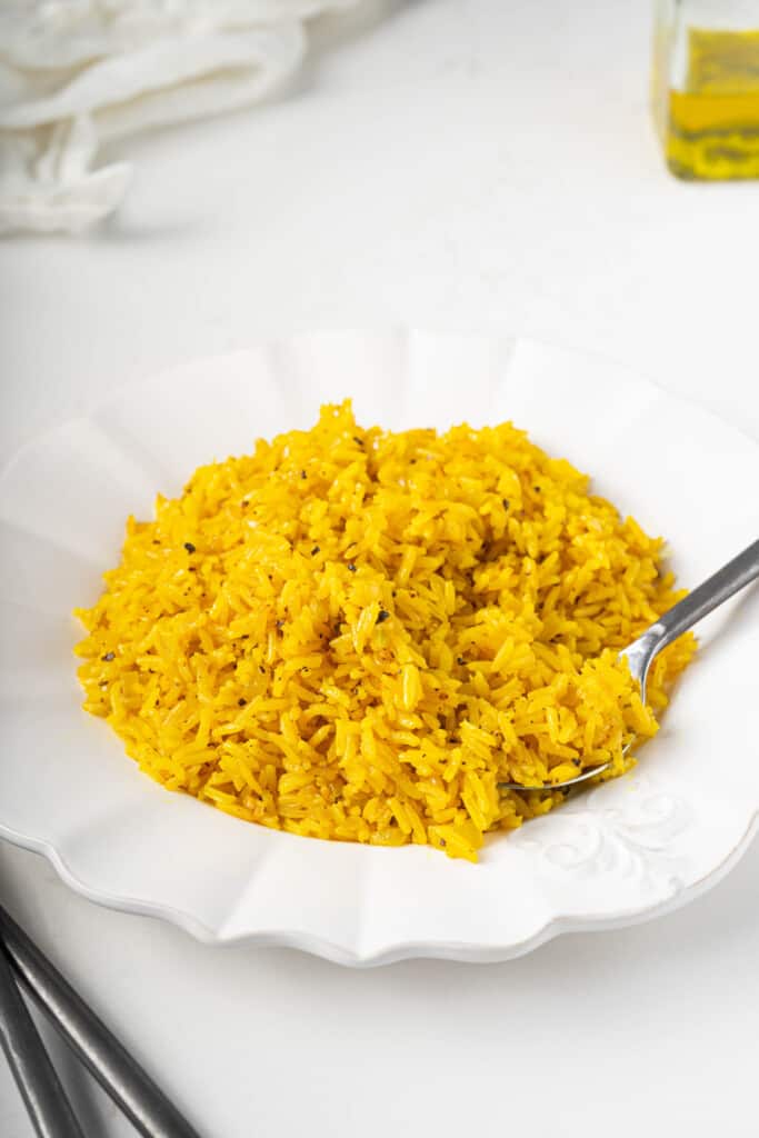 Turmeric Basmati Rice Recipe (Light & Fluffy) | Salima's Kitchen