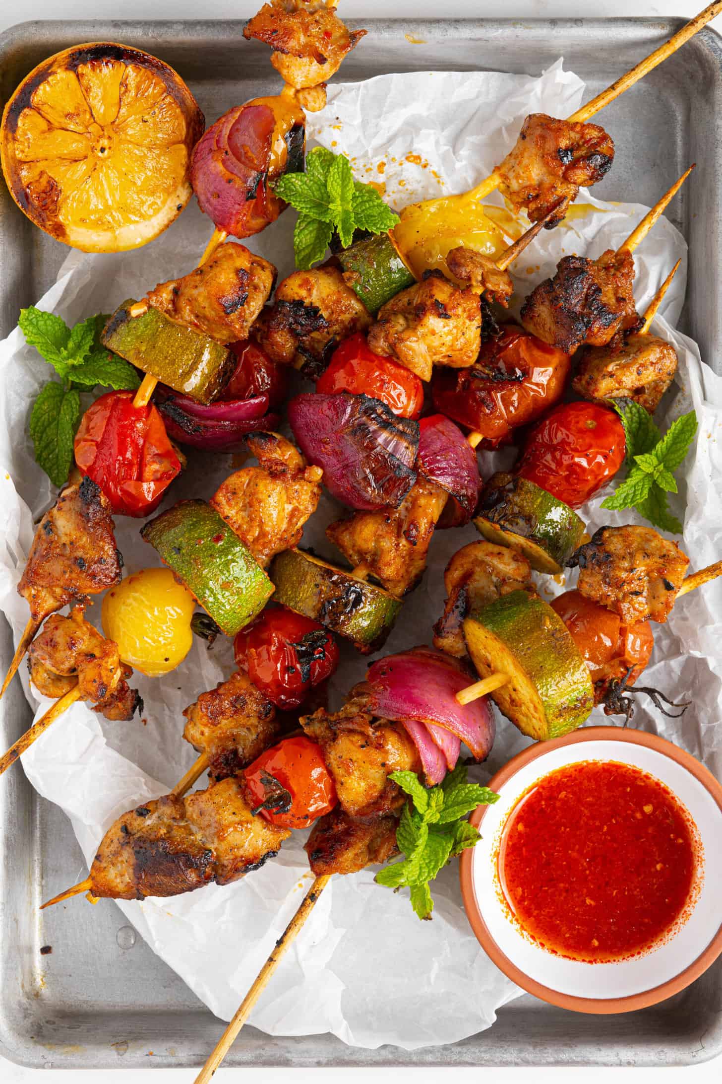 30 Minute Harissa Chicken Skewers | Salima's Kitchen