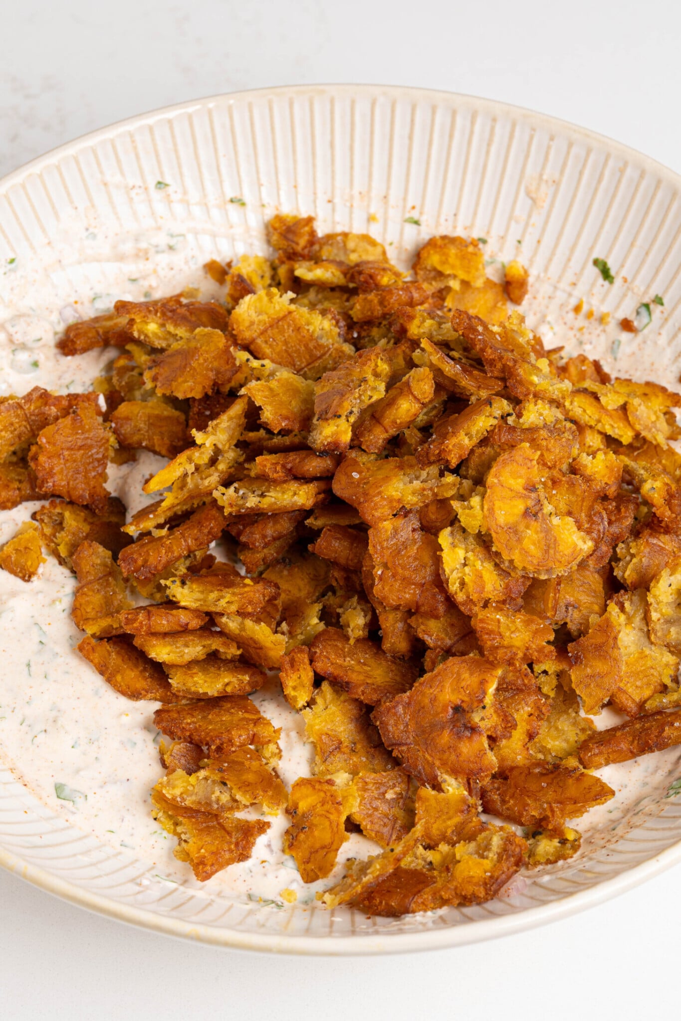 Crispy Plantain Salad (Tostones Salad) | Salima's Kitchen